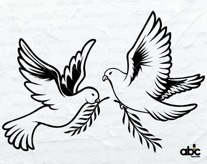 Dove Fine Line Bird Drawing, Printable Flying Pigeon for Sticker ...