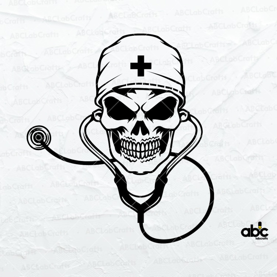 Doctor Skull With Stethoscope Svg File | Skull Svg | Doctor Skeleton ...