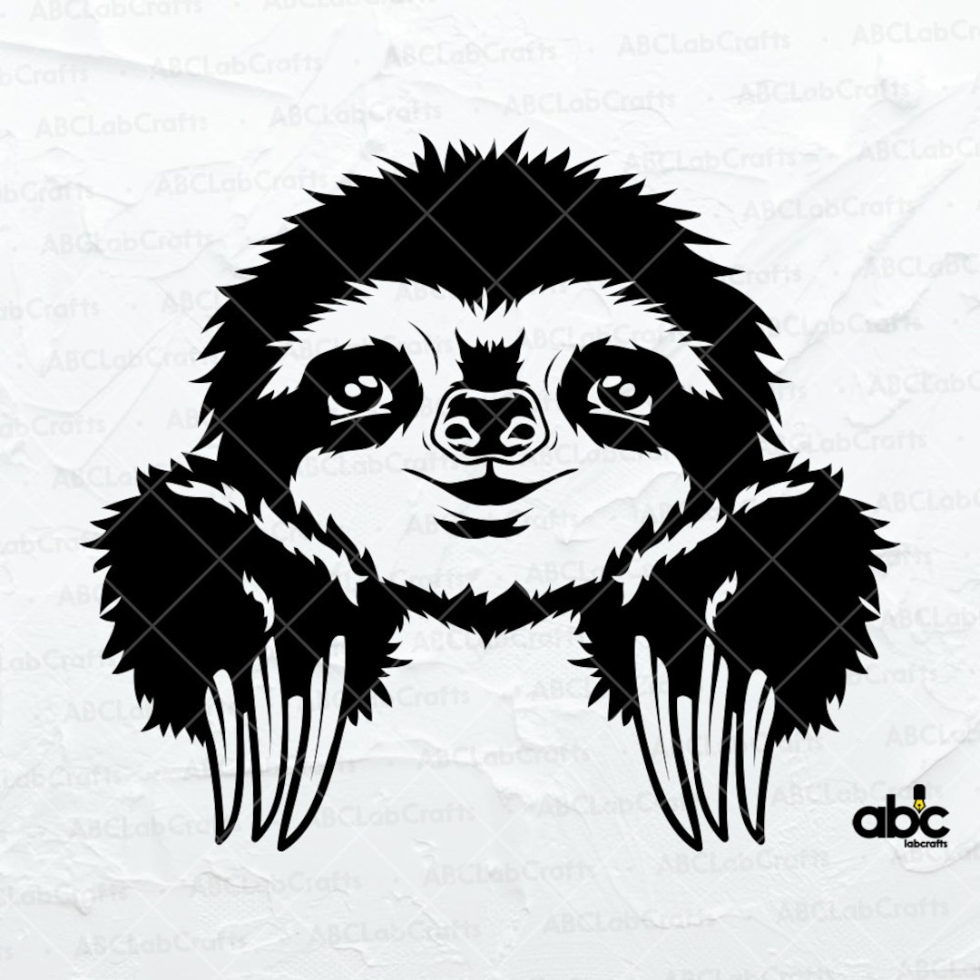 Cute Sloth Svg File | Sloth Clipart | Baby Sloth Svg | Animal Head Svg ...
