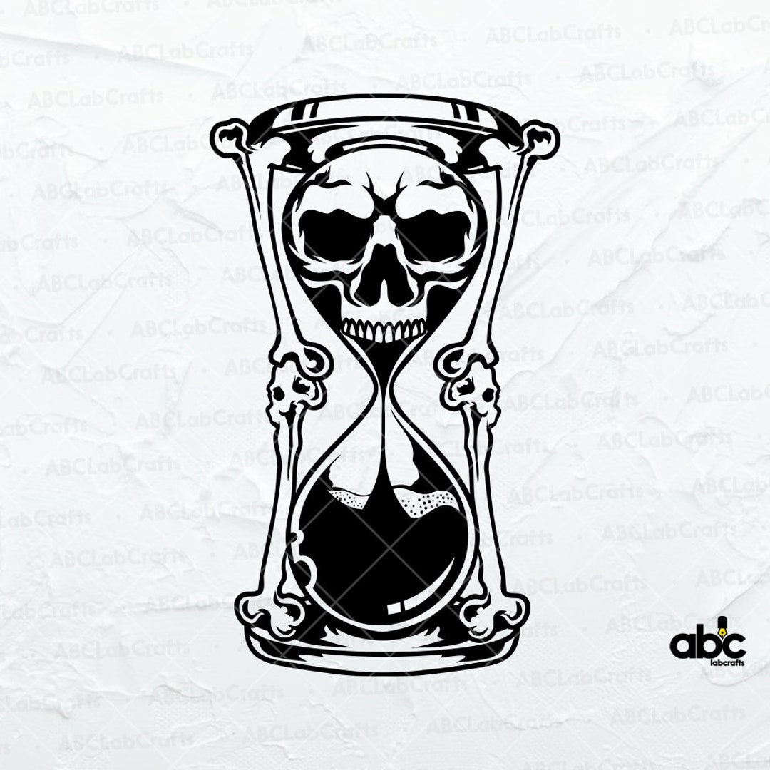 Skull Hour Glass Svg File | Death Timer Svg | Time Counter | Sand Clock ...
