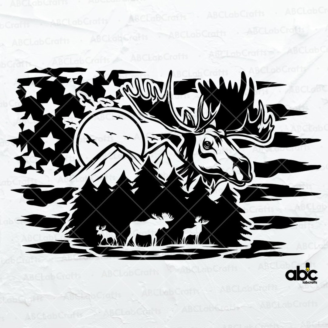 US Moose Svg File | Moose Shirt Design | Moose Clipart | US Moose Png ...