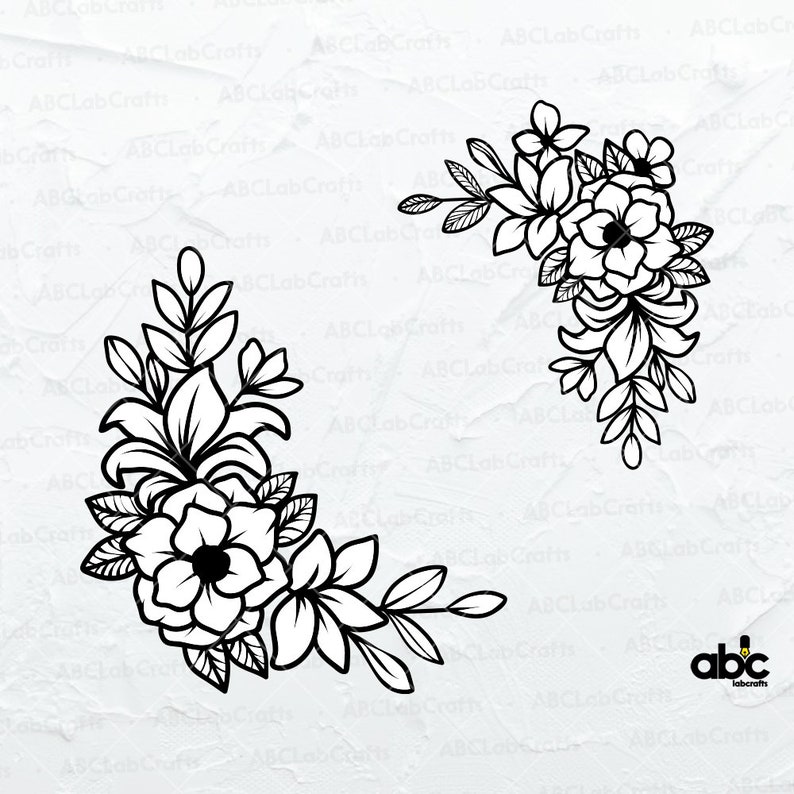 Flower Svg File | Flower Border Svg | Floral Decor Svg | Flower Cut ...
