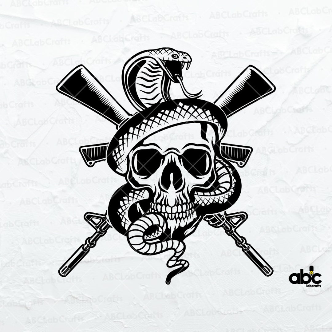 Tactical Skull and Snake Svg File Tactical Clipart Skull Png Guns Svg ...