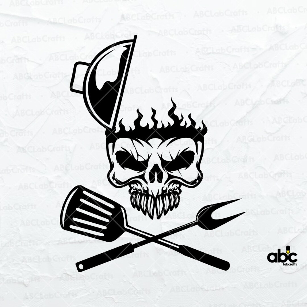 Grill Skull Svg File | Skull Svg | Grill Master Svg| Grilling Svg| BBQ ...