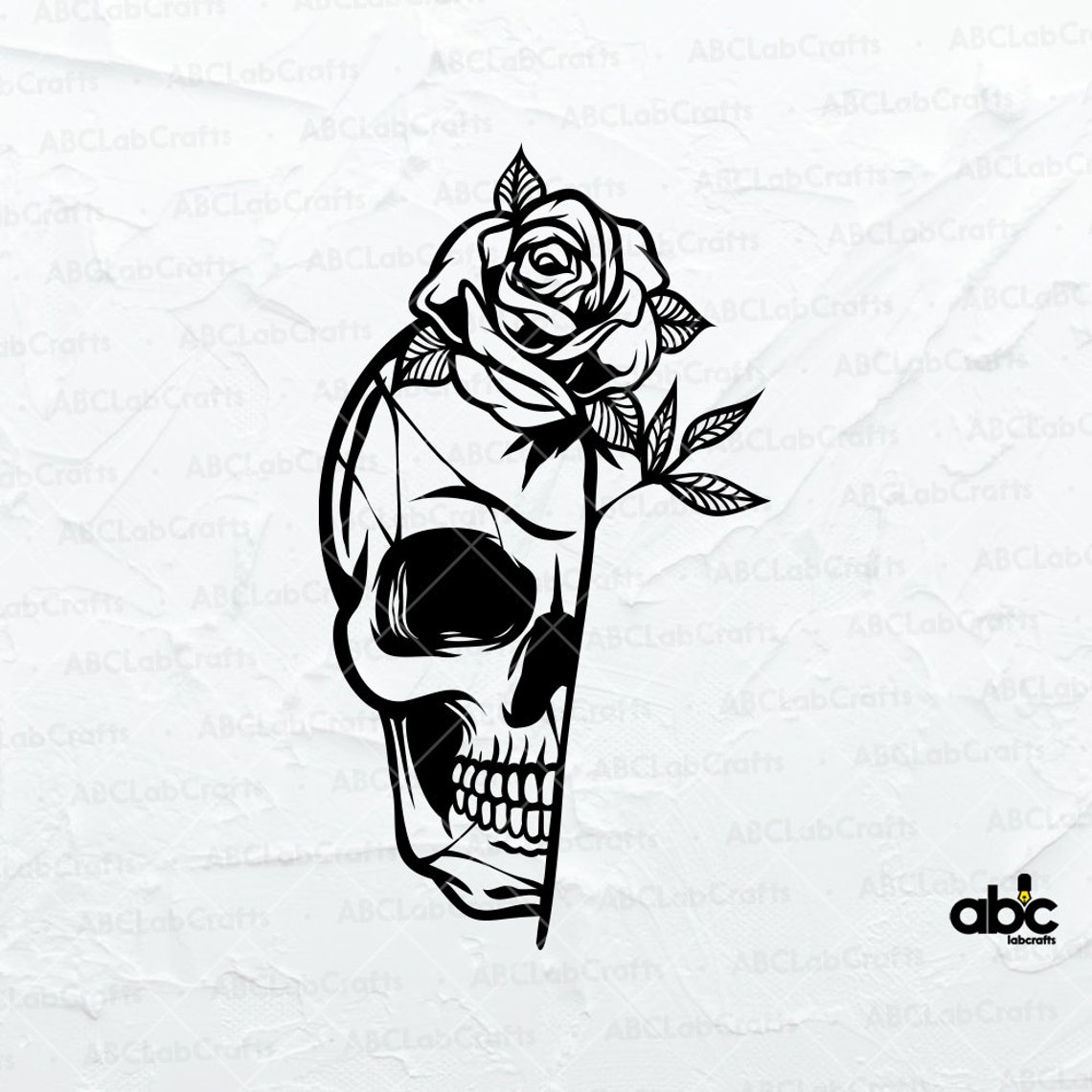 Rose Skull Svg File Skeleton Flower Svg Rose Skull Cut - Etsy