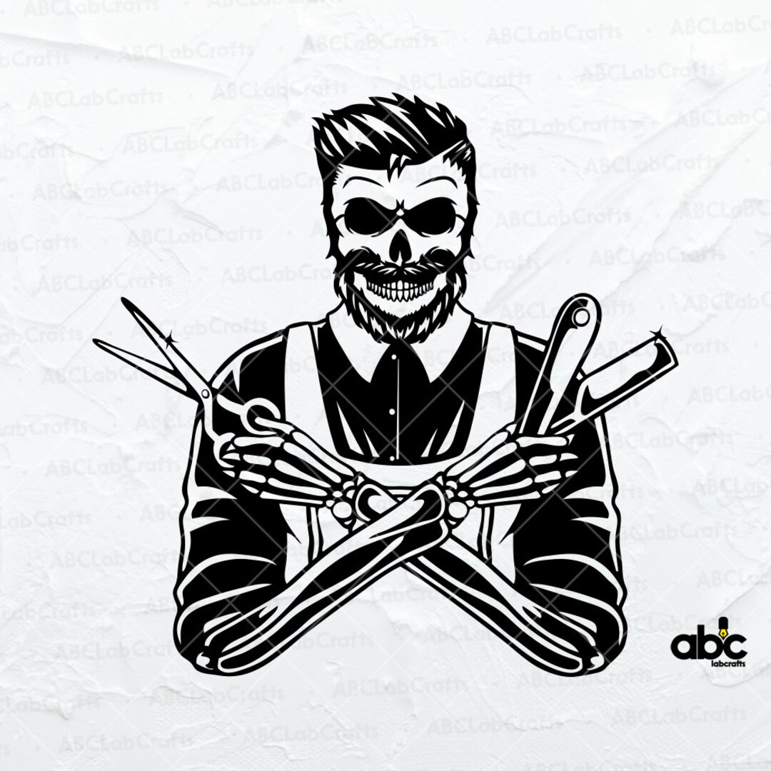 Barber Skull Svg File | Barber Svg | Barber Shop | Hair Stylist Svg ...