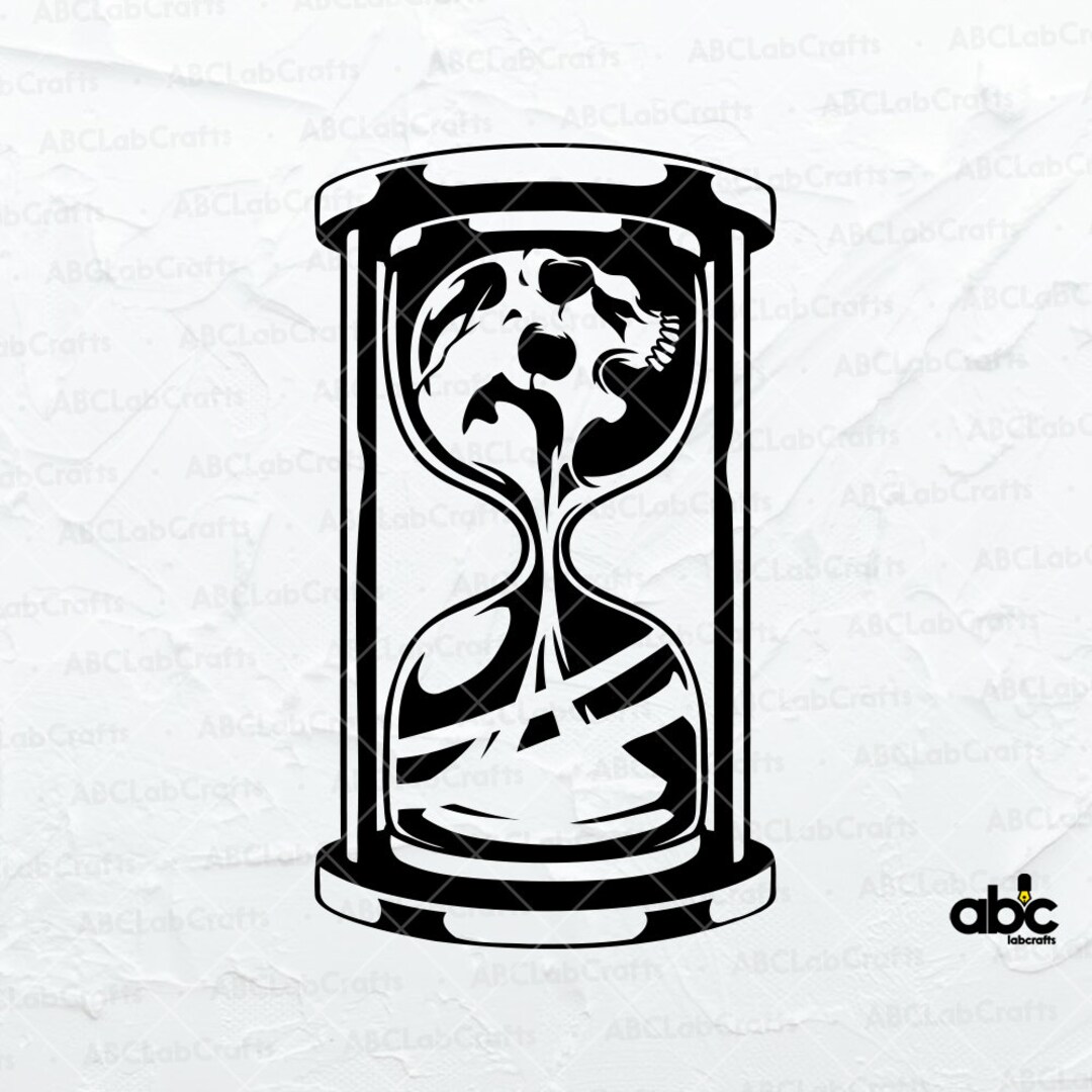 Skull Hour Glass Svg File | Death Timer Svg | Time Counter | Sand Clock ...