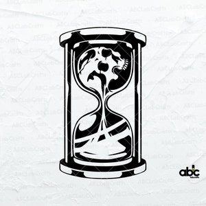Skull Hour Glass Svg File | Death Timer Svg | Time Counter | Sand Clock ...