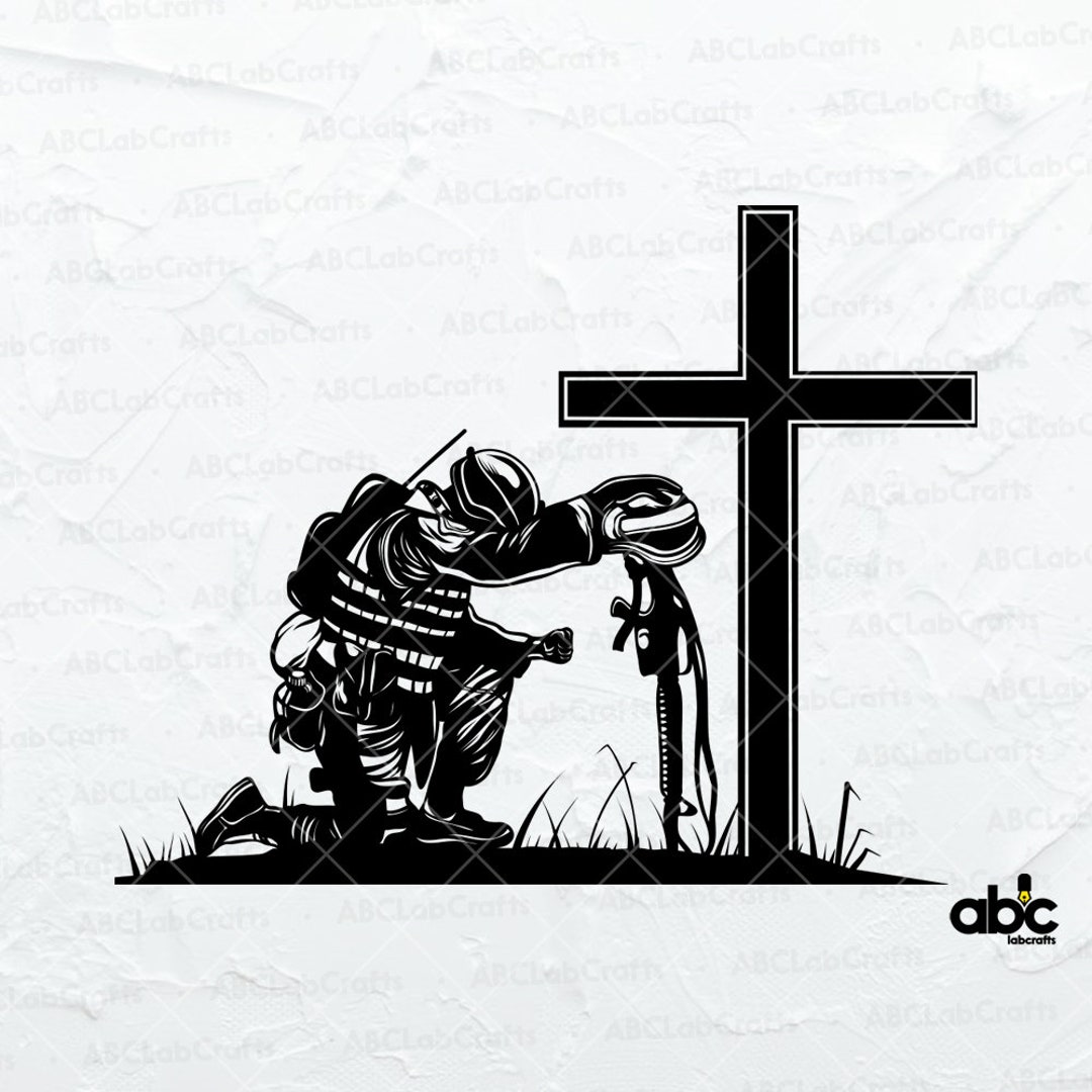 Fallen Soldier Svg | Soldier Kneeling Praying | Soldier Kneeling ...
