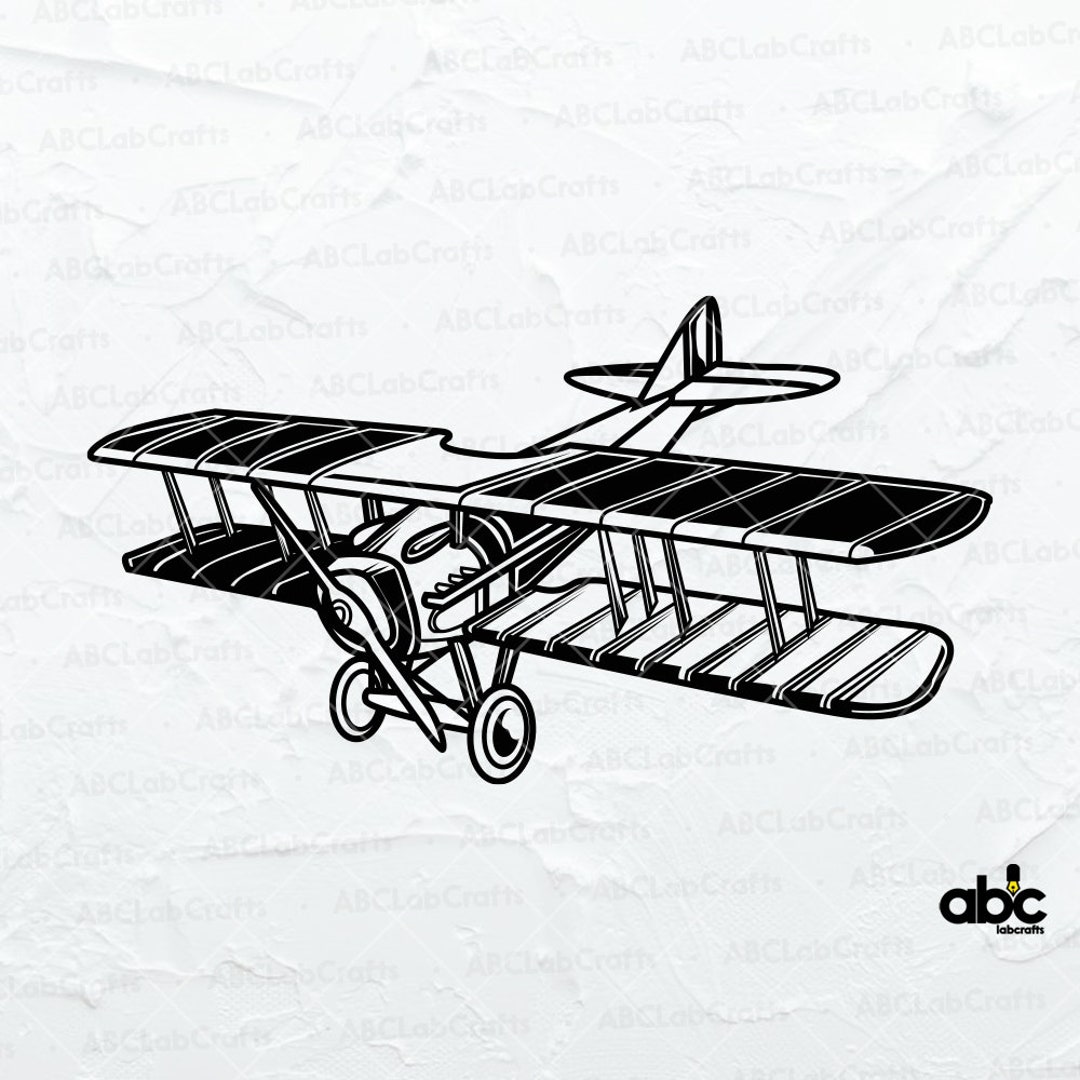 Biplane Svg File | Vintage Plane Svg | Single Prop Airplane Svg | Fly ...