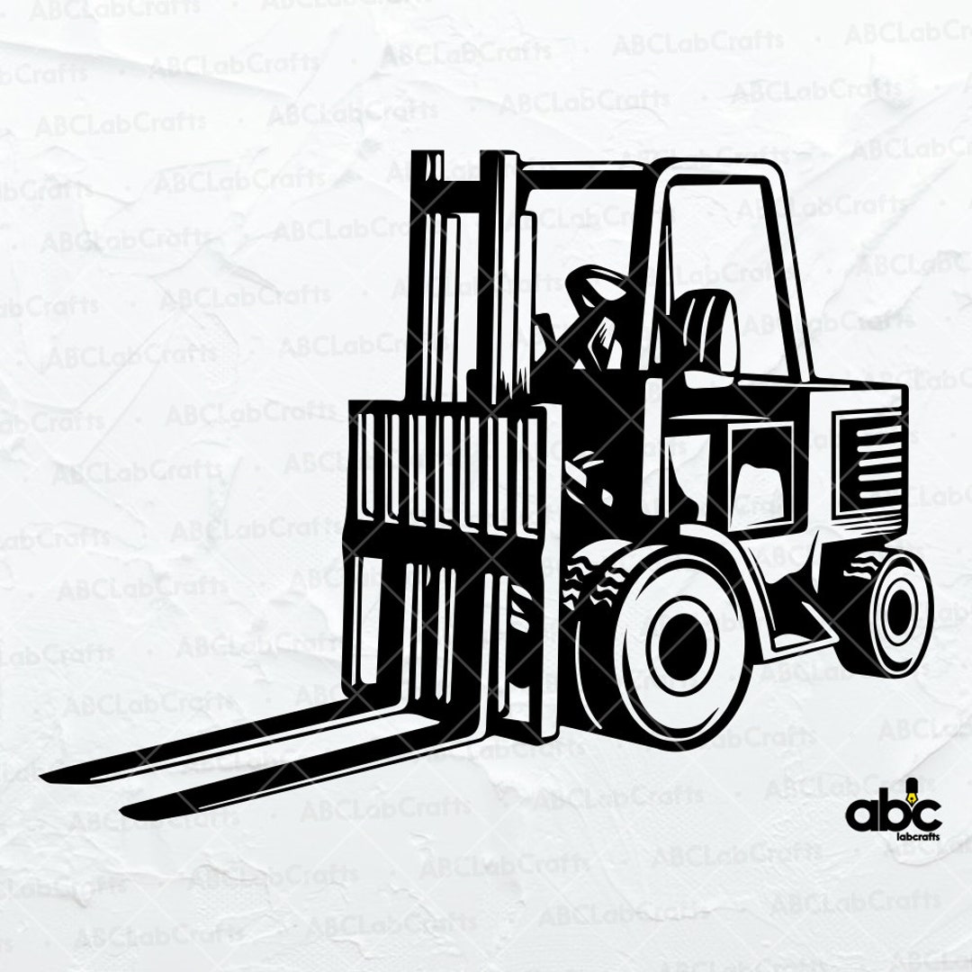 Forklift Svg File | Forklift Clipart | Fork Truck Svg | Fork Hoist Svg ...