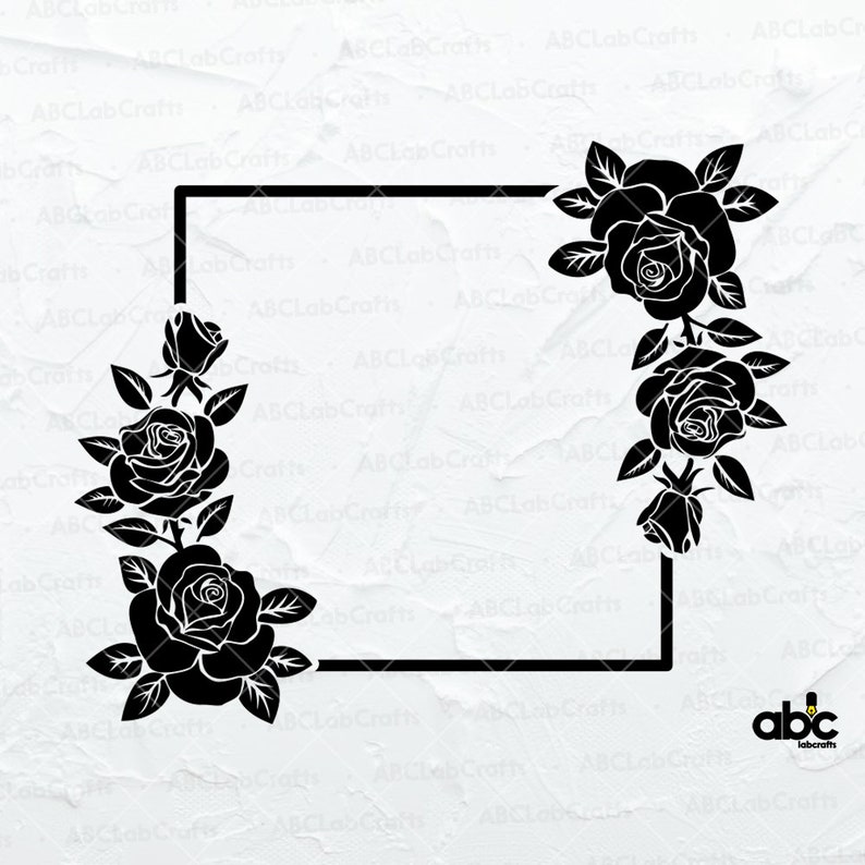 Frame Roses Svg File Square Frame Svg Geometric Frames - Etsy