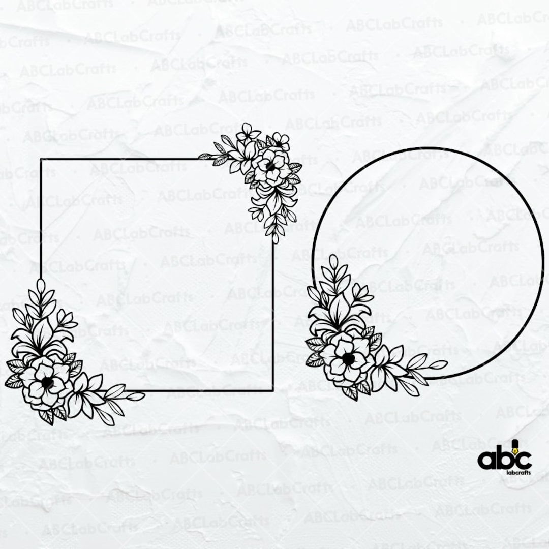 Flower Frame Svg File | Flower Border Svg | Floral Decor Svg | Flower ...