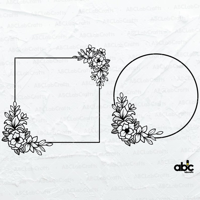 Flower Frame Svg File Flower Border Svg Floral Decor Svg - Etsy