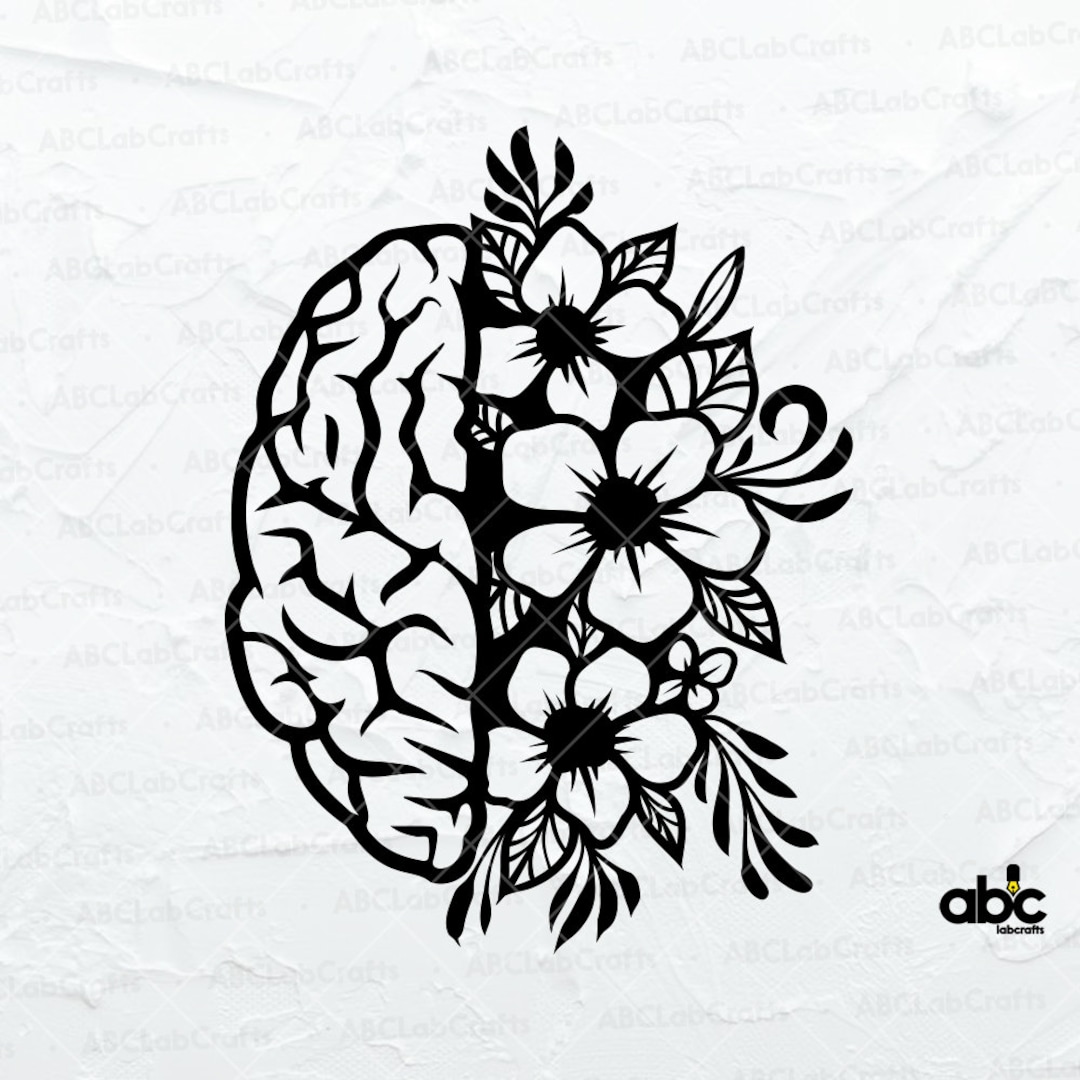 Floral Brain Svg File | Mental Health Matters Svg | Awareness Shirt Svg ...