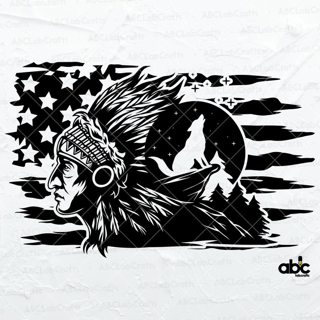 American Indian Svg File | Indian Headdress Svg | Native American Svg ...
