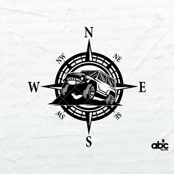 Compass Car Mountains Svg File Compass Mountain Cut Files | Etsy