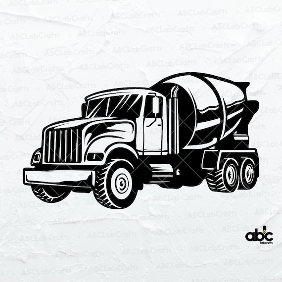 Concrete Mixer Truck Svg File Construction Svg Truck | Etsy