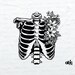 Ribcage Flowers Svg File Skeleton Ribs Floral Svg Bones Svg Skeleton ...