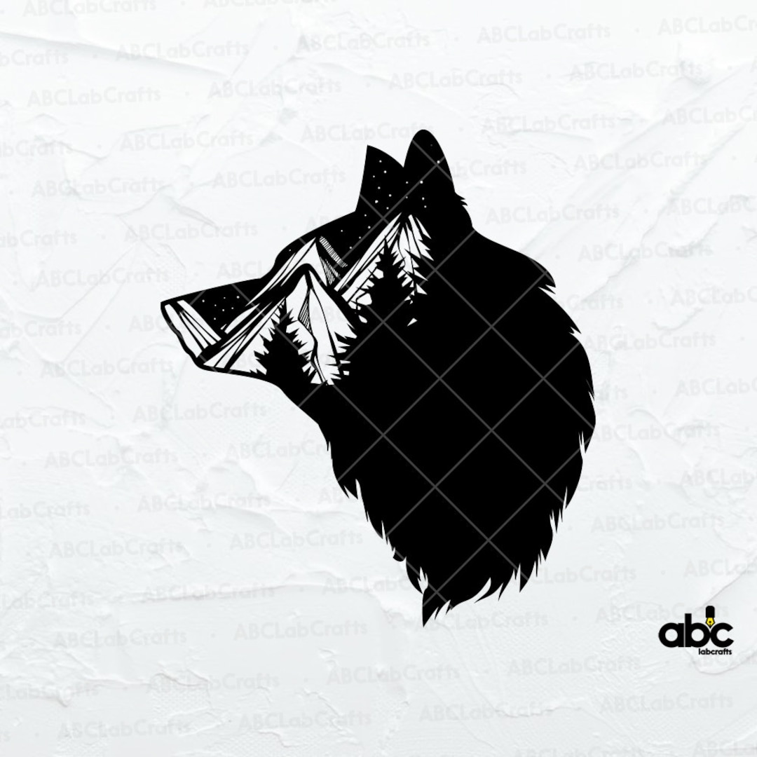 Wolf Svg File | Mountain Wolf Svg | Pine Forest Svg | Wolves Svg ...