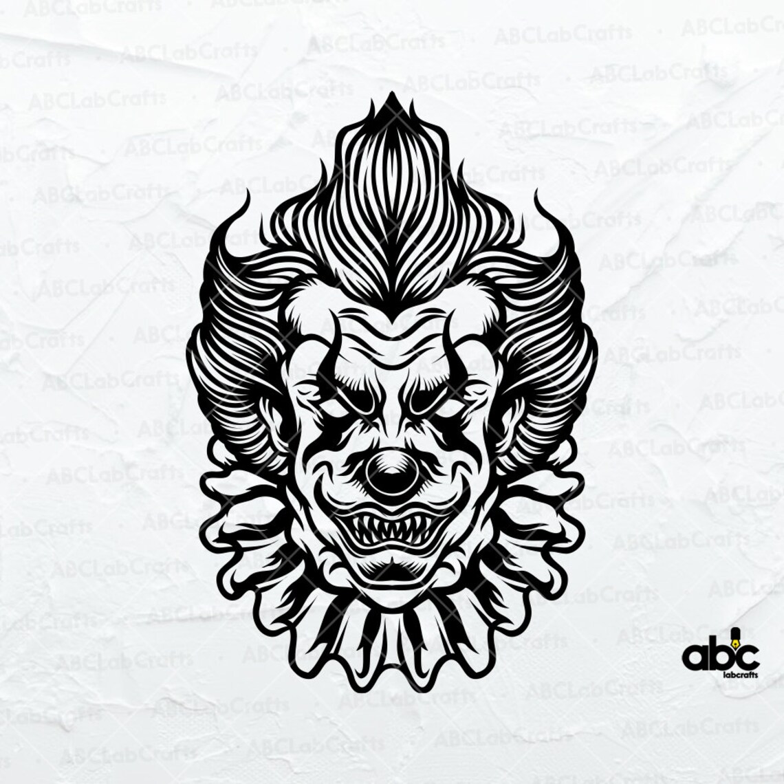 Evil Clown Svg File Happy Halloween Svg Spooky Clown Svg - Etsy