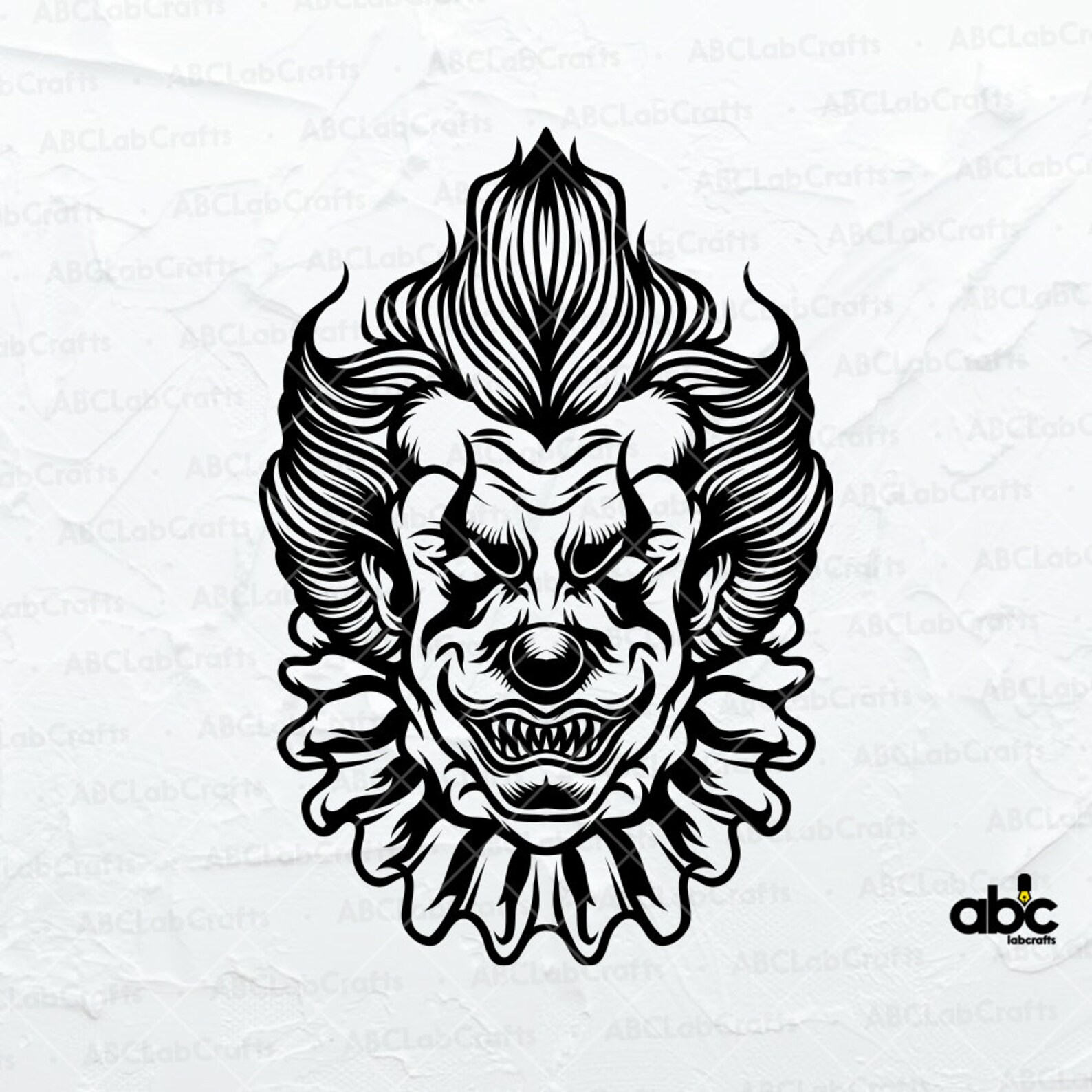 Evil Clown Svg File Happy Halloween Svg Spooky Clown Svg - Etsy