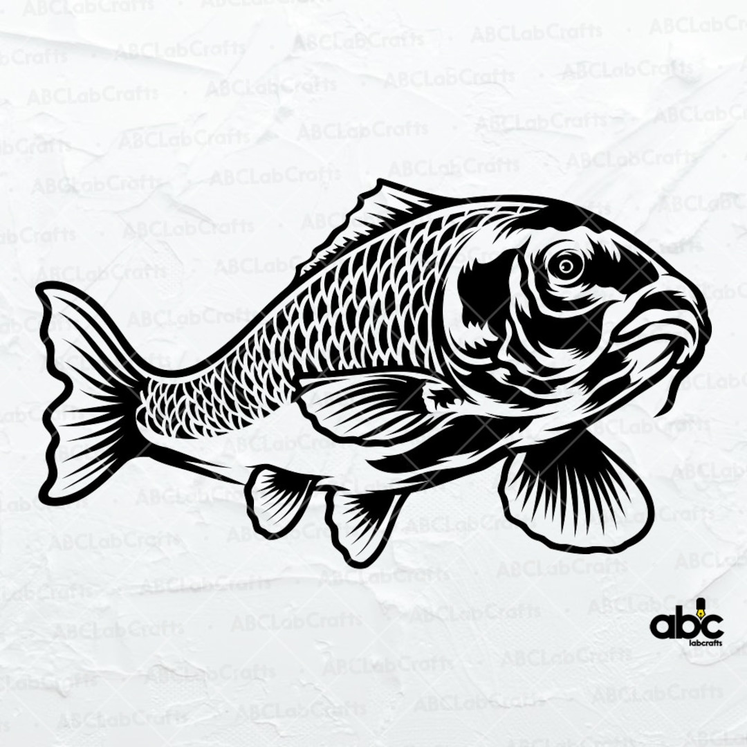 Carp Fish Svg File | Carp Fish Png | Carp Fish Hunting | Fishing Svg ...