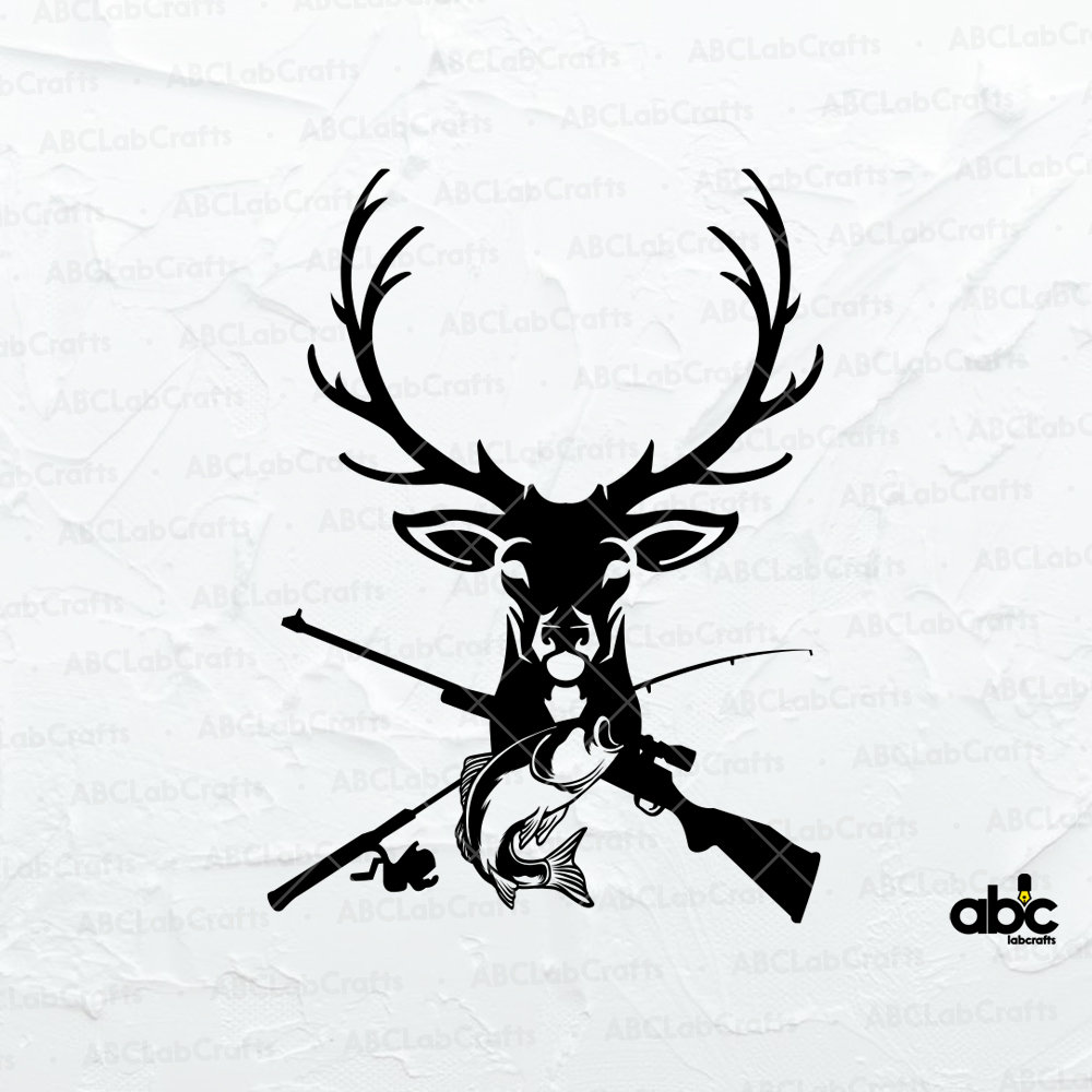 Hunting Svg File | Deer Hunting Svg | Fishing Svg | Deer and Fish Svg ...