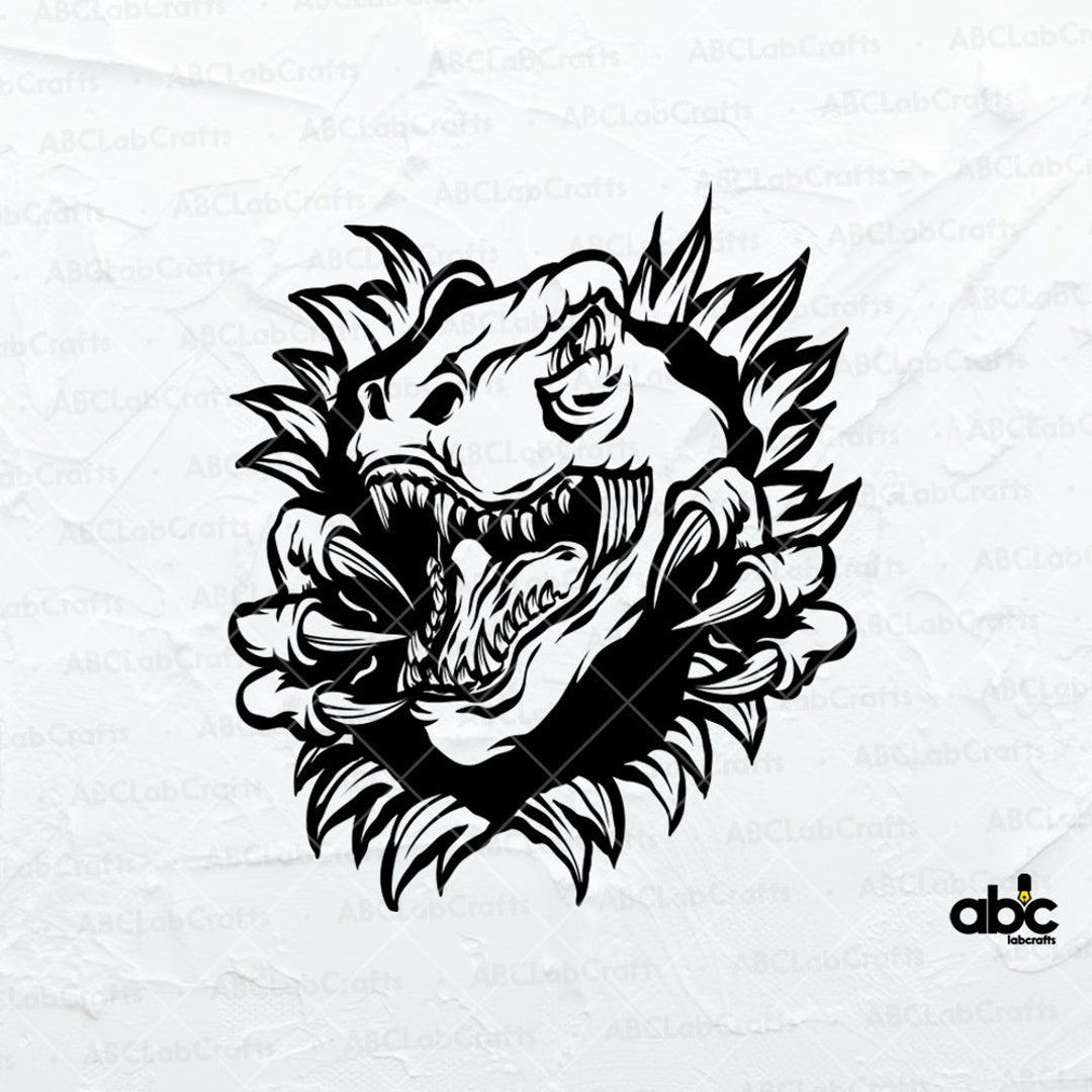 Raptor in the Wall Svg File | T-rex Svg | Dinosaur Raptor Svg | Raptor ...