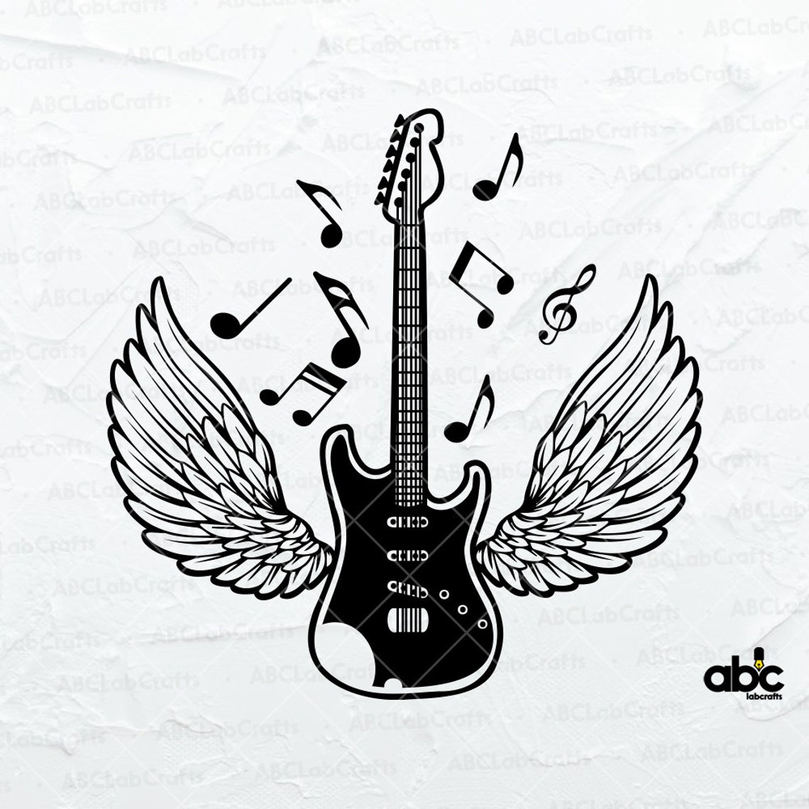 Guitar Angel Wings Svg File | Music Svg | Acoustic Guitar Svg | Wings ...