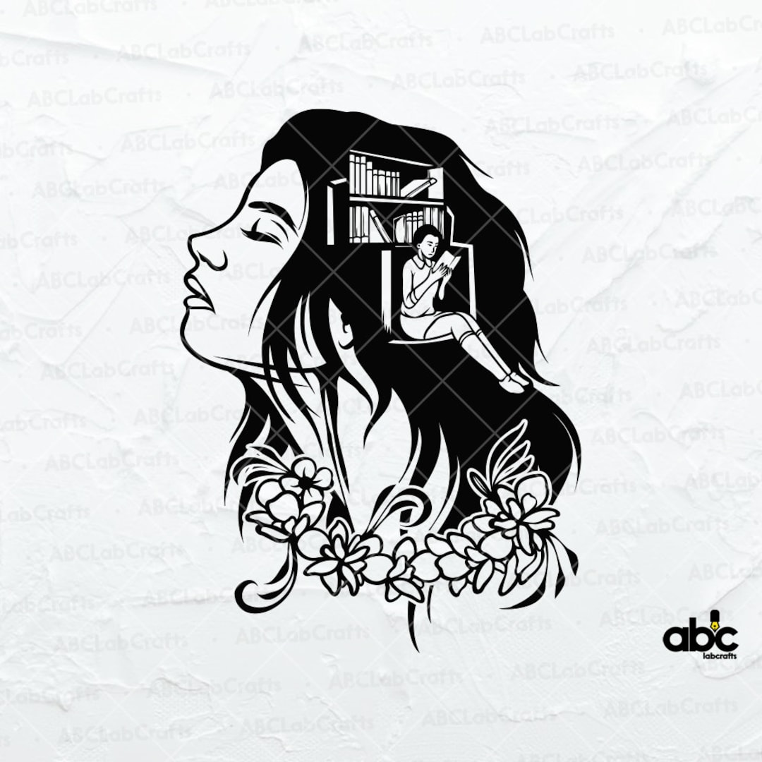 Women Book Lover Svg File | Girl Book Lover Svg | Black Afro Woman Svg ...