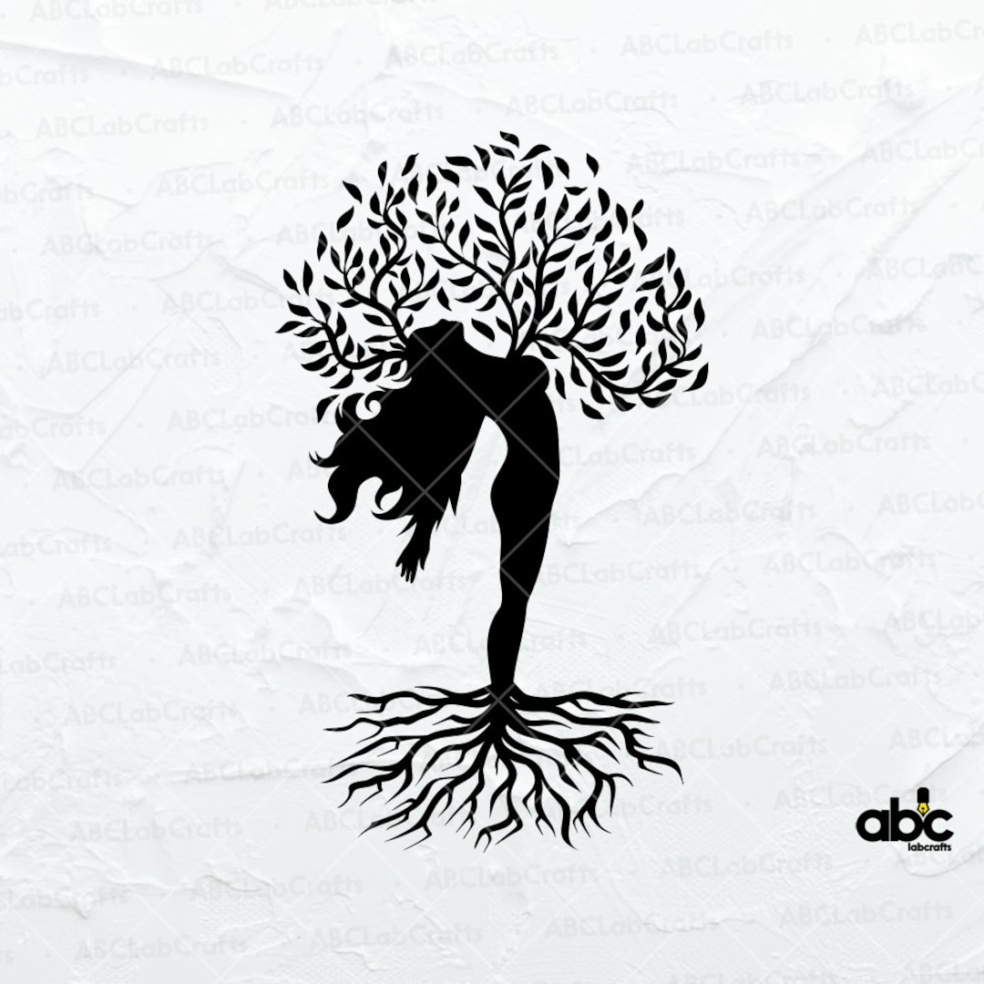 Woman Tree Svg File | Women Empowerment Svg | Tree With Roots Svg ...
