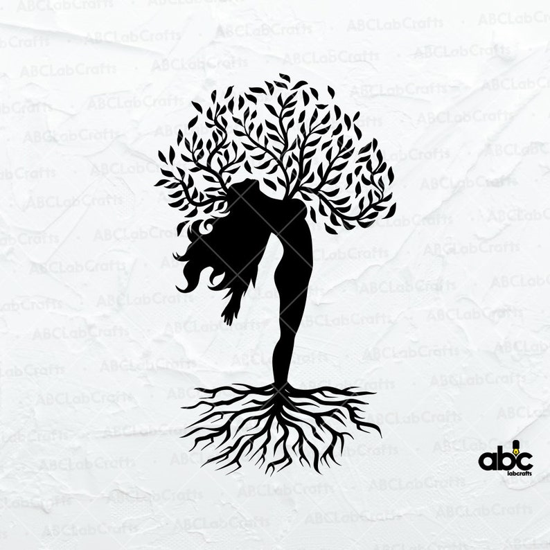 Woman Tree Svg File | Women Empowerment Svg | Tree With Roots Svg ...