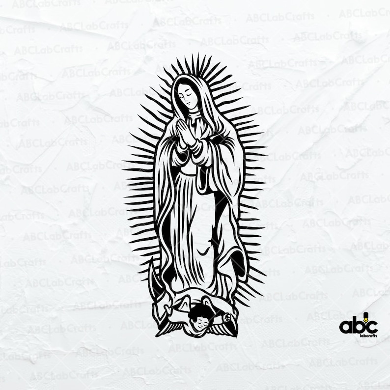 Virgin Mary Svg Mother Mary Illustration Mary Mother of | Etsy