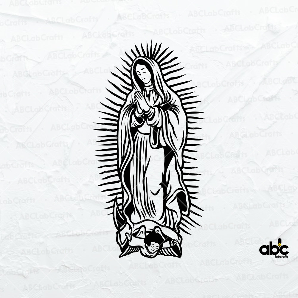 Virgin Mary Svg | Mother Mary Illustration | Mary Mother of God ...
