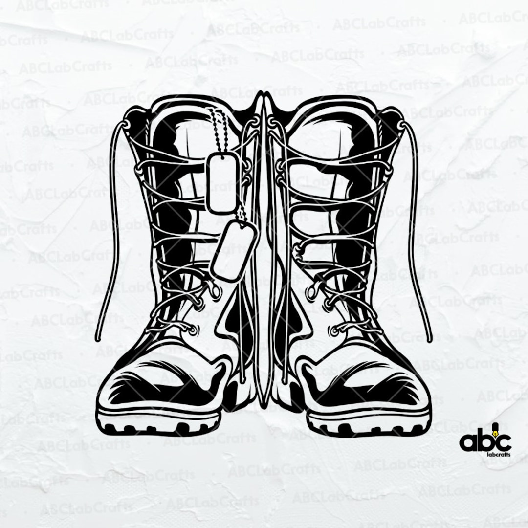 Combat Boots Illustration Svg File | Combat Boots Clipart | Military ...