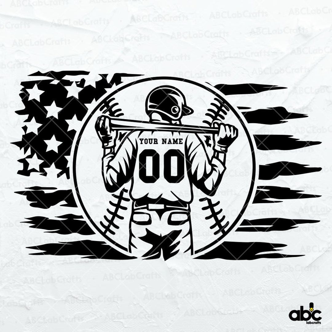 US Baseball Player Svg File | Personalized Name | Baseball Team Svg ...