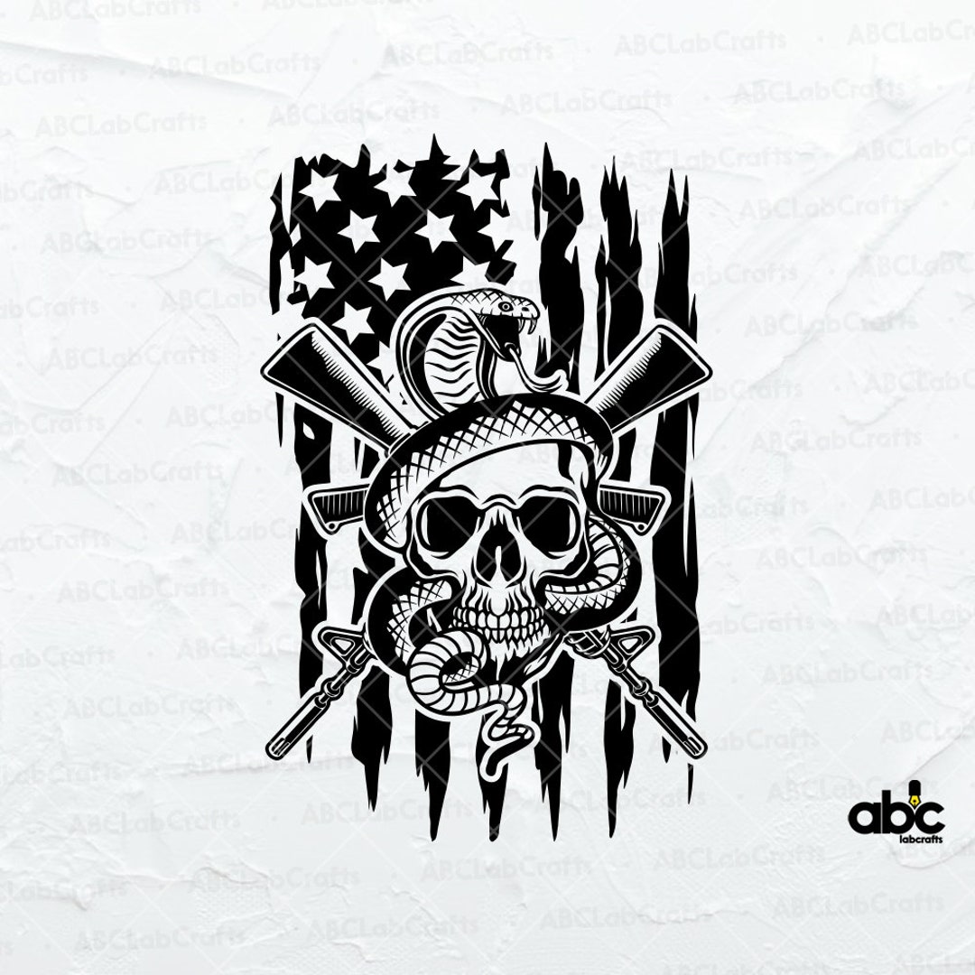 US Tactical Svg File Tactical Cutting File Skull Svg Snake Svg US Snake ...