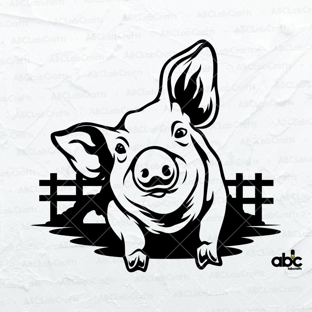 Pig Scene Svg File | Farm Animal Svg | Farm Life Svg | Pig Clipart ...