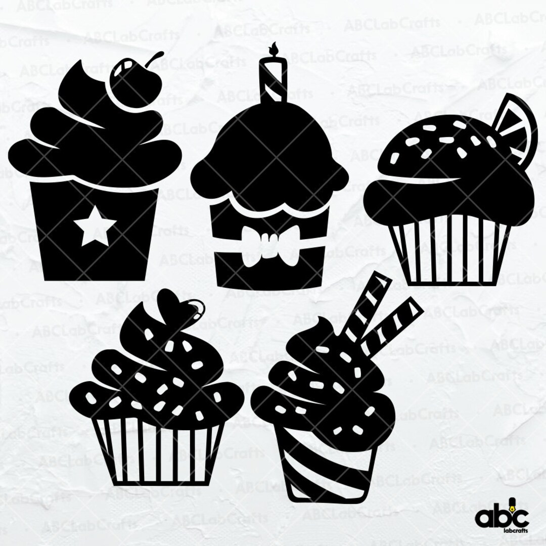 Cupcake Svg Bundle | Cupcake Png | Cake Cut File | Birthday Cake Svg ...