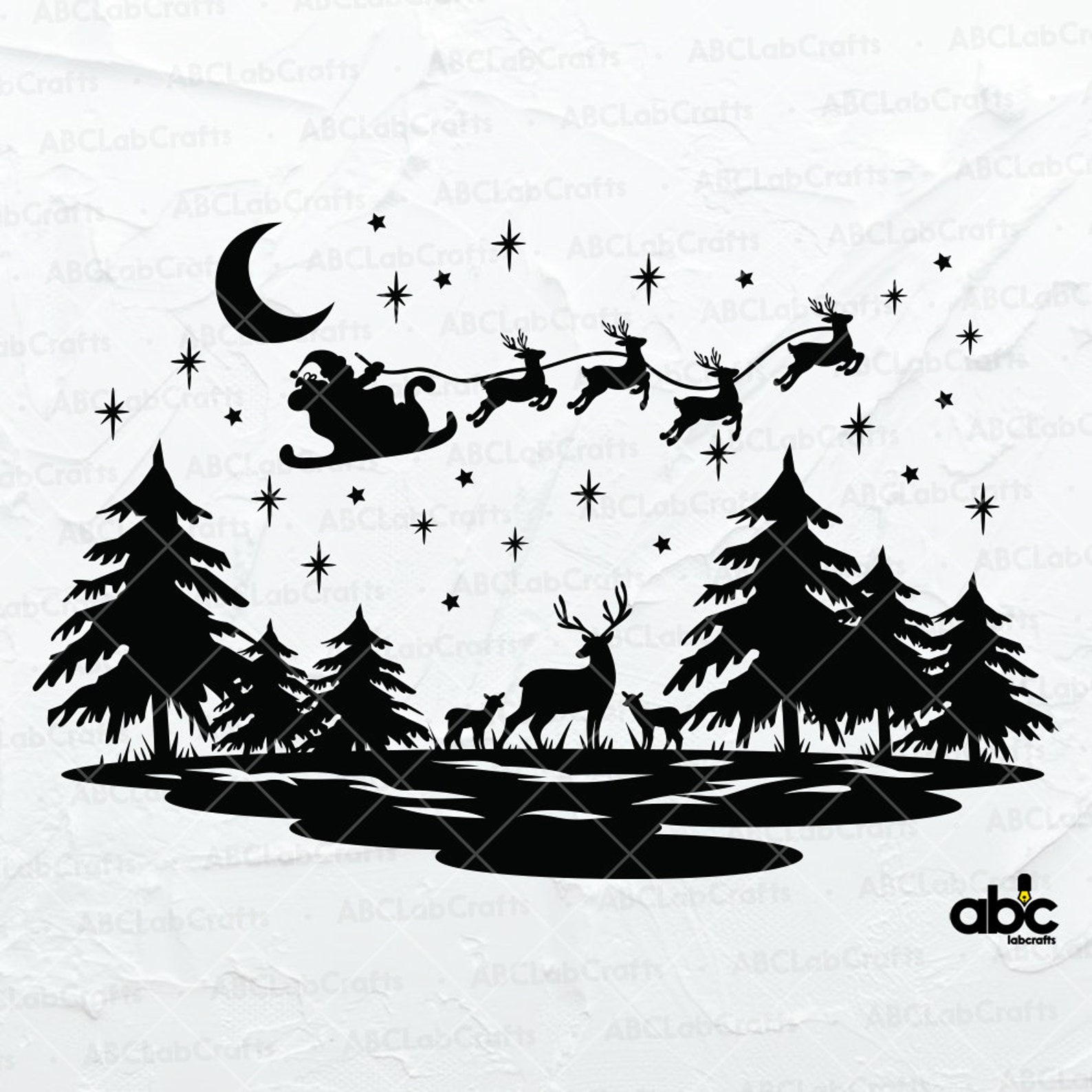 Winter Scene Svg File | Christmas Scene Svg | Santa Claus Svg ...