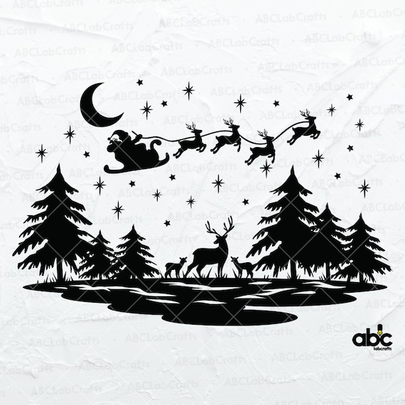 Christmas Scene Svg Silhouette Christmas Scene Svg Christmas Bundle