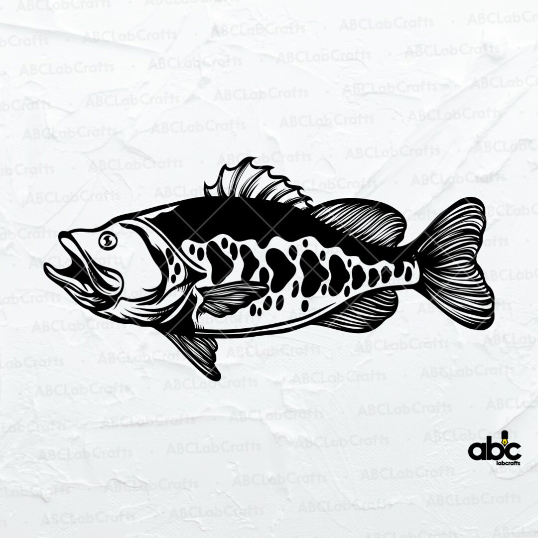 Bass Fishing Svg File | Bass Cut Files | Fishing Svg | Bass Fish ...