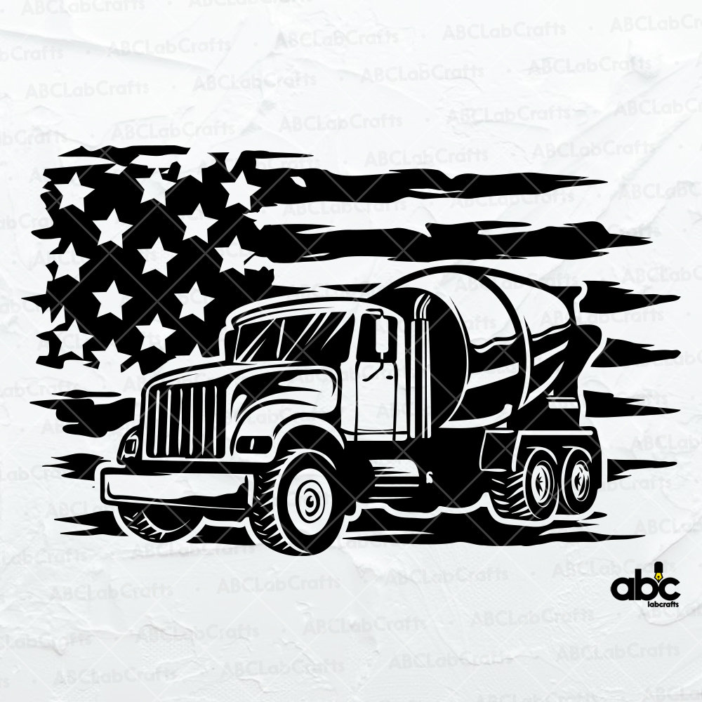 US Concrete Mixer Truck Svg File Truck Svg Construction - Etsy