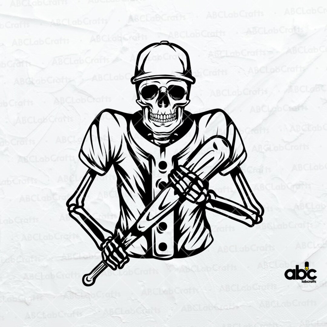 Baseball Skeleton Batter Svg File | Team Sports Slugger Hitter | Ball ...