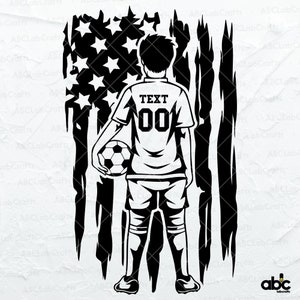 US Soccer Kid Player Svg File | Personalized Soccer | Soccer Clipart ...