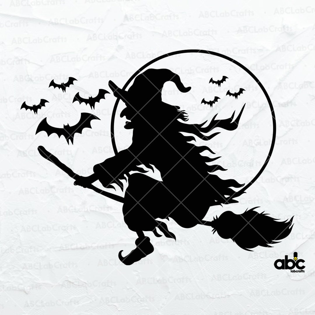 Flying Witch Svg File | Wicked Witch Broomstick | Witch Svg File for ...