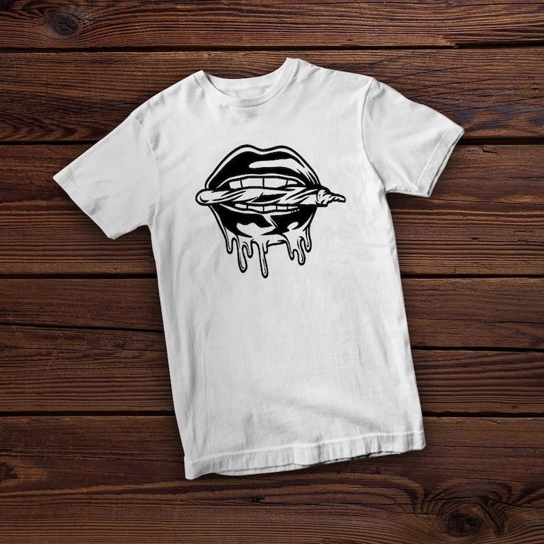 Dripping Lips With Joint Svg File Smoking Joint Svg Lips - Etsy