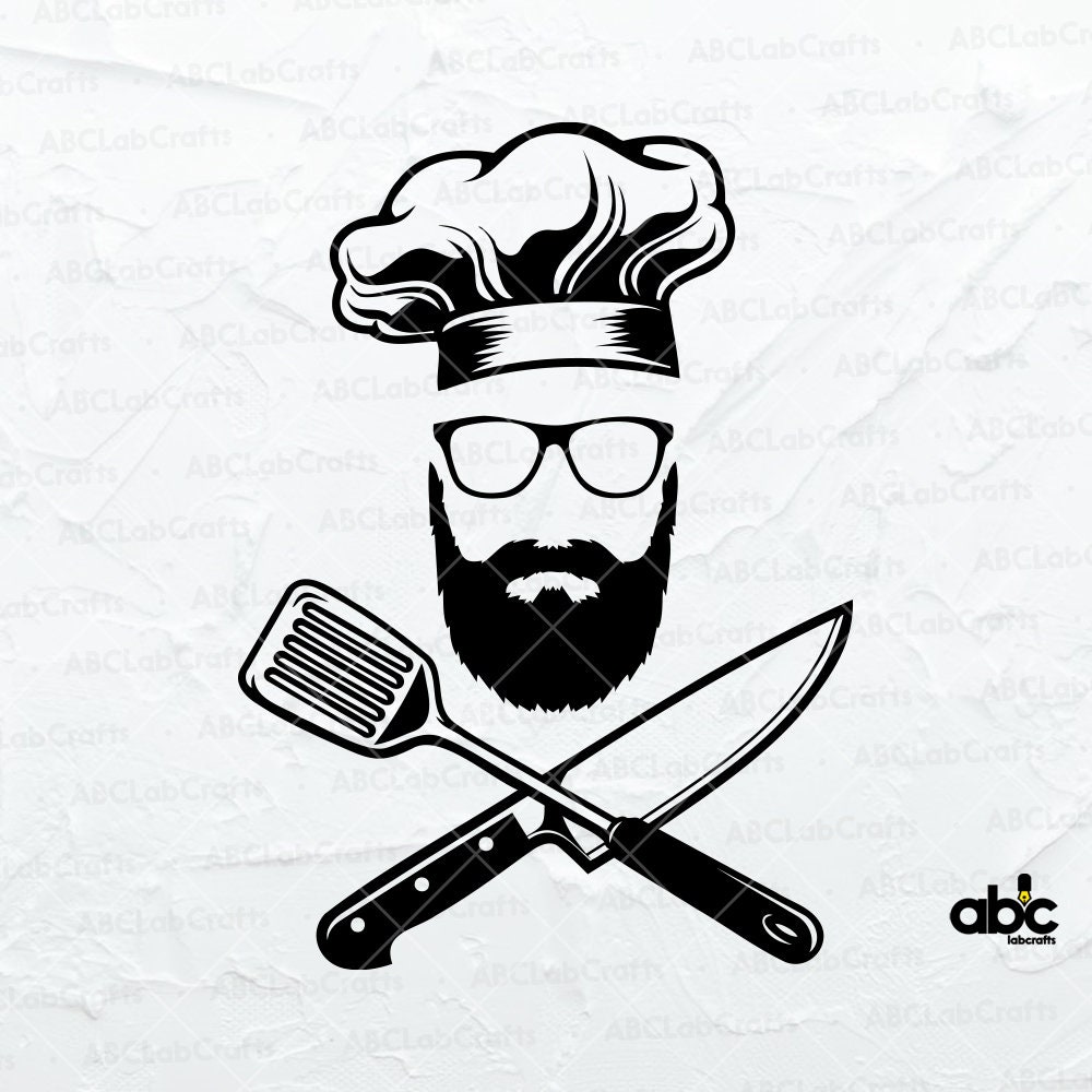 Beard Man Chef Svg File | Chef Life Svg | Grillers Clipart | Head Cook ...