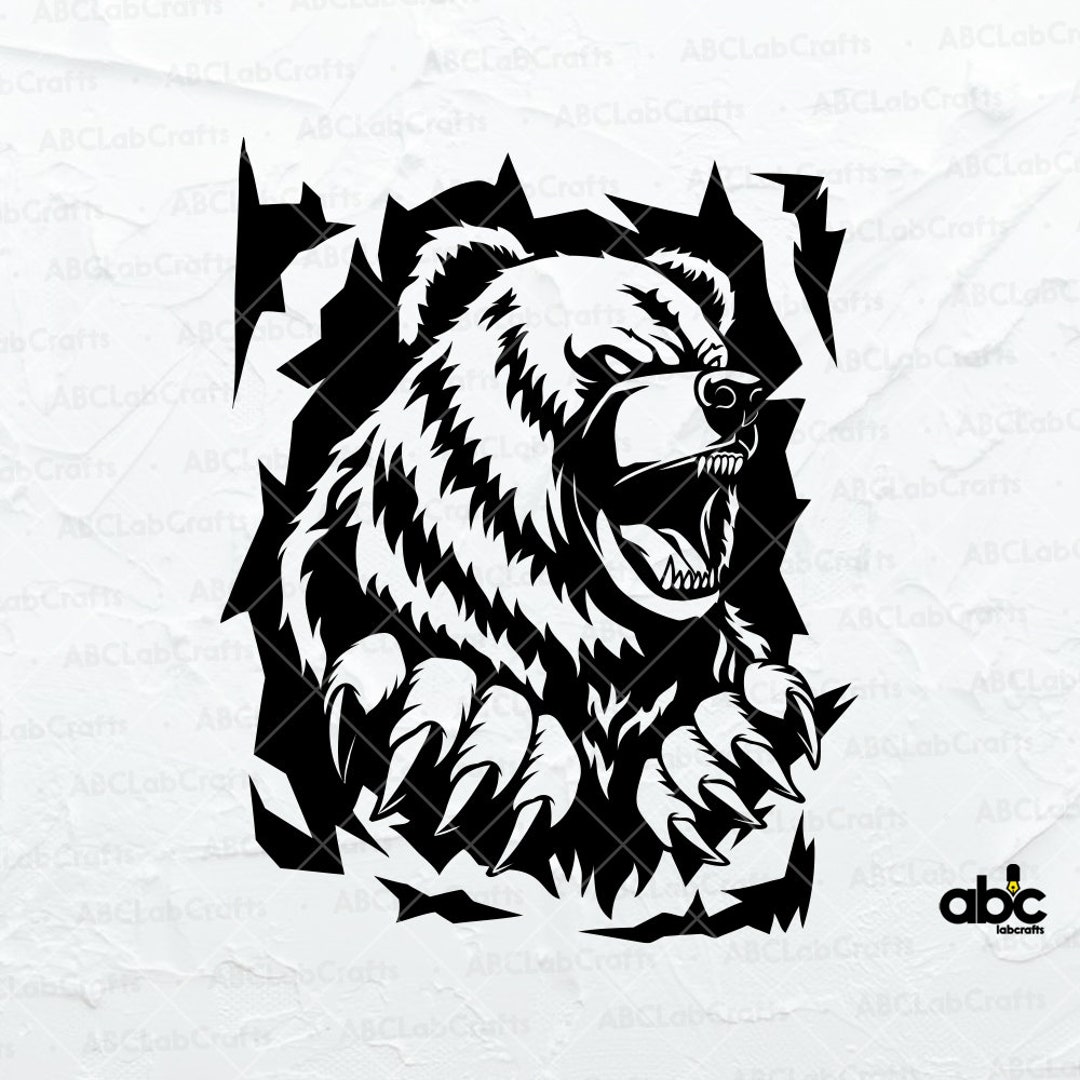 Scratch Beast Grizzly Bear Svg File | Animal Claws Cut File | Wild ...